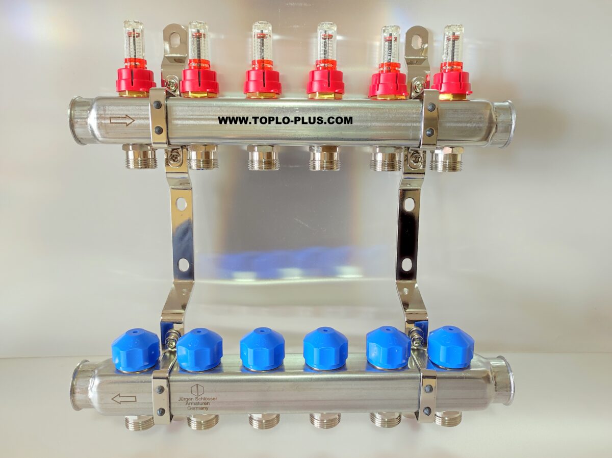 Колектор за подово отопление 6 отвора к-т Jürgen Schlösser - Toplo-plus